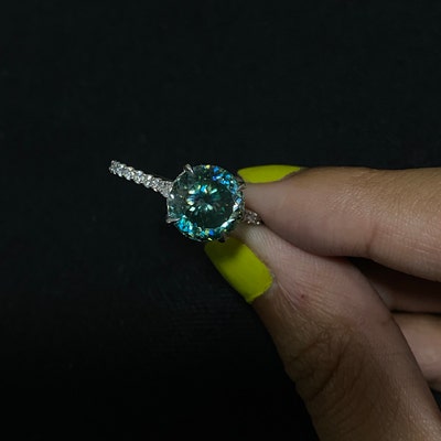 Pearl Cut Eternity Wedding Band, Pearl and Round Cut Moissanite Diamond ...