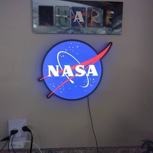 NASA Logo Sign LED Lightbox Fully Dimmable & Powered by USB - Etsy