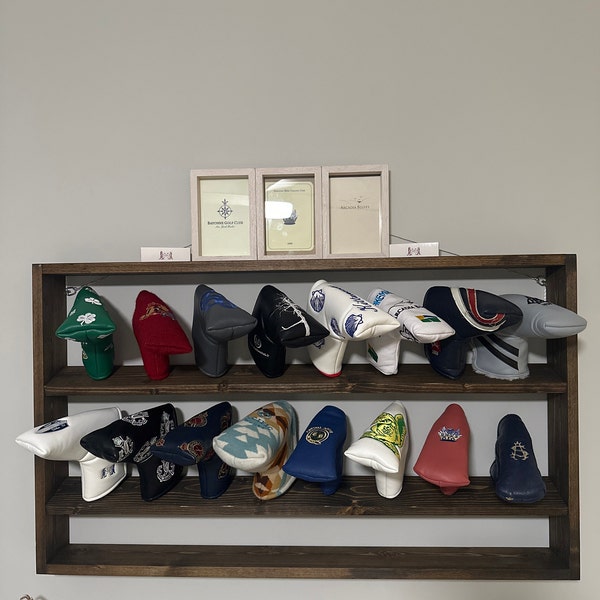 Golf Putter Cover Display Rack (32) / Stained Display Case Golf ...