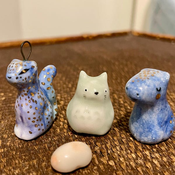 Raku Ceramic Praying Kitsune Fox Statue: Japanese Shinto Inari ...