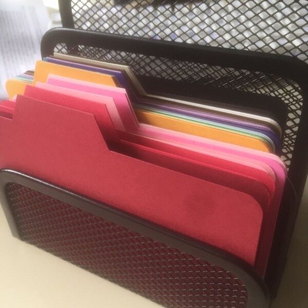 20 Mini File Folders (mini-a): 4.5 Inches X 3 Inches - Made From ...