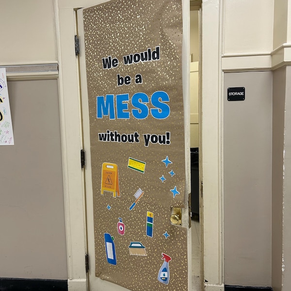 Custodian Appreciation Door Decor Kit: Printable Cleaning Supplies ...