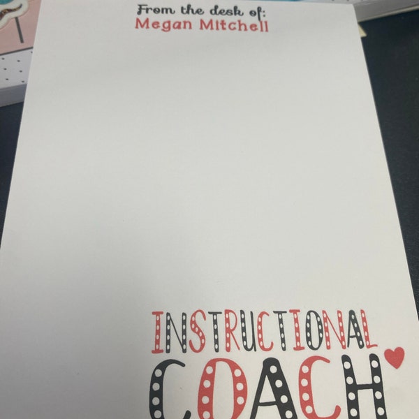 Instructional Coach Notepad - Facilitator Gift - Personalized Teacher ...