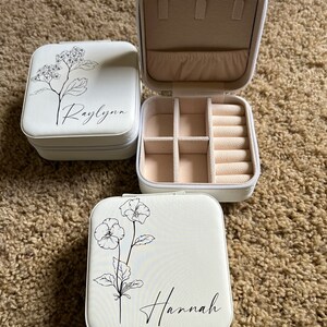 Personalized Travel Jewelry Box, Small Square Earring Organizer ...