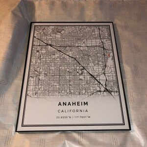 Anaheim Map Print Minimalistic Wall Art Poster City Maps | Etsy