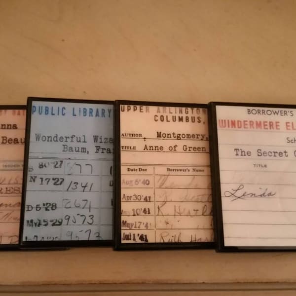 Book Lovers Coaster Set Library Due Date Card Wood Coasters Gifts for ...