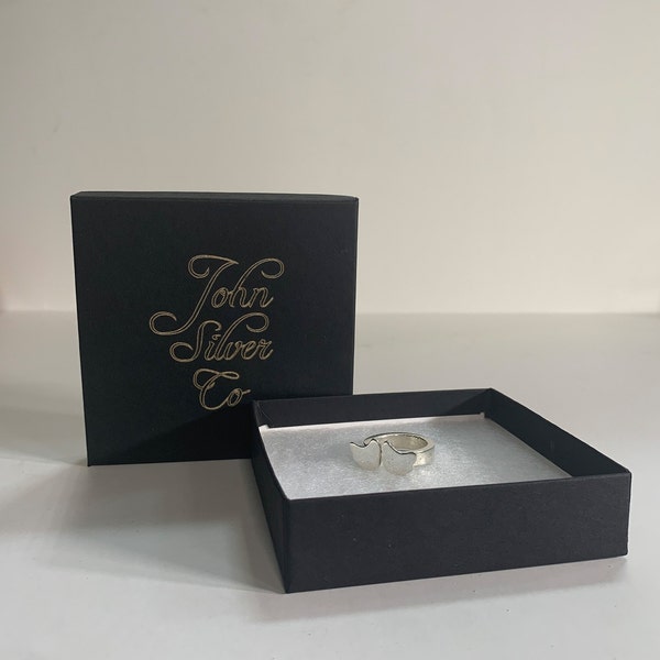 Matte Black 3.5 X 3.5 X 1" Custom Branded Lasercut Ring Boxes { Jewelry ...