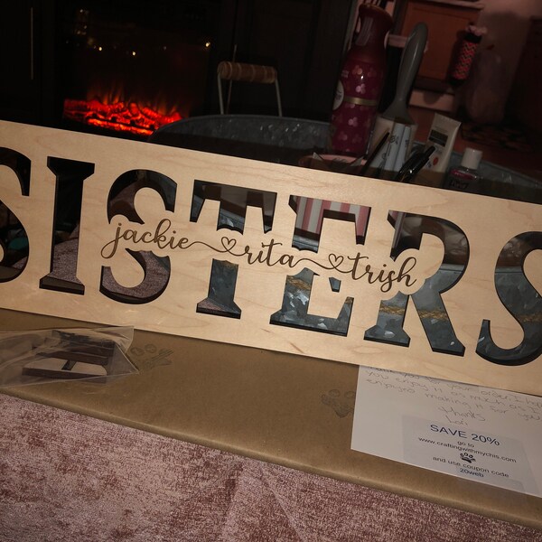 Personalized Sister Wood Sign Home Decor, Gift for Sister, Sister ...