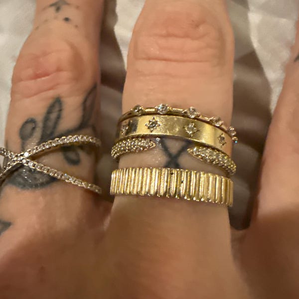 14k Gold Cross Ring Solid Gold Diamond Criss Cross Ring Gold X Ring ...