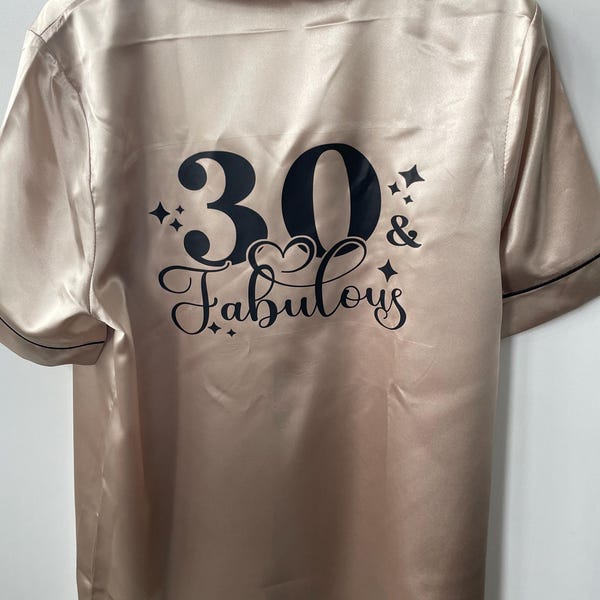 Birthday Pyjamas. Personalised 30th Birthday Pjs. Thirtieth Birthday ...