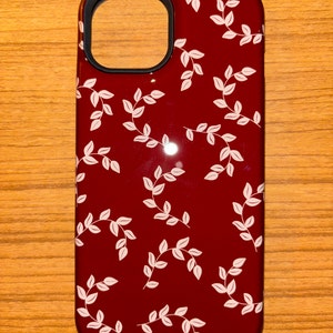 Dark Burgundy Phone Case, Solid Color iPhone 15 Tough Case, Minimal ...