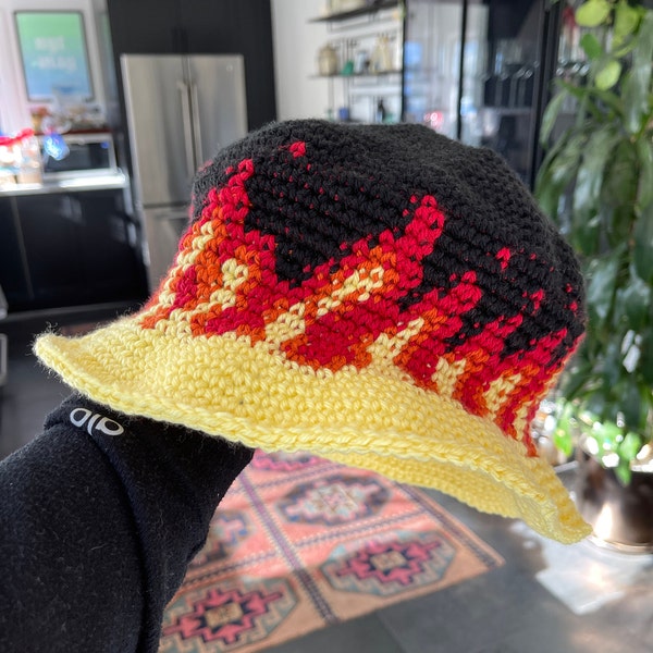 Crochet PATTERN: Flame Bucket Hat - Original Pattern - Etsy