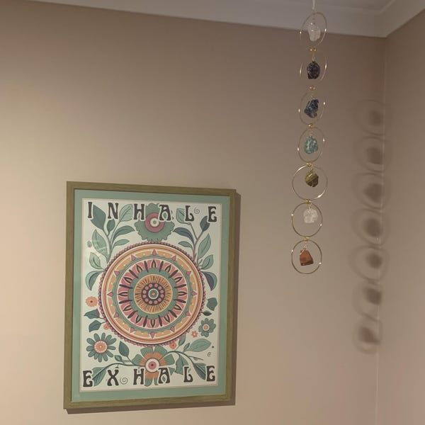 Sage Green Inhale Exhale Print - Boho Wall Art - Sage Green Mandala ...