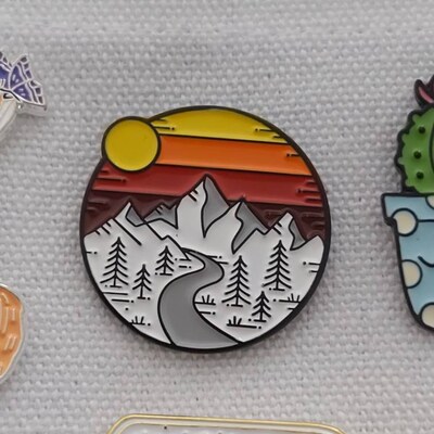 Mountain Sunset Adventure Enamel Pin - Etsy