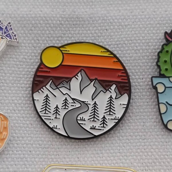 Mountain Sunset Adventure Enamel Pin - Etsy