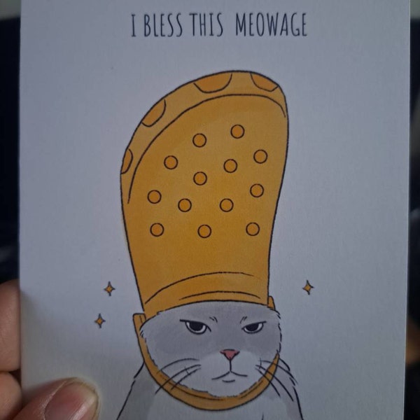 Pope Cat Meme Card, Croc Cat Meme, Funny Cat Card, Marriage Pun ...