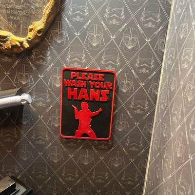 Wash Your Hans Star Wars Bathroom Sign Funny Star Wars Decor Funny Gift ...