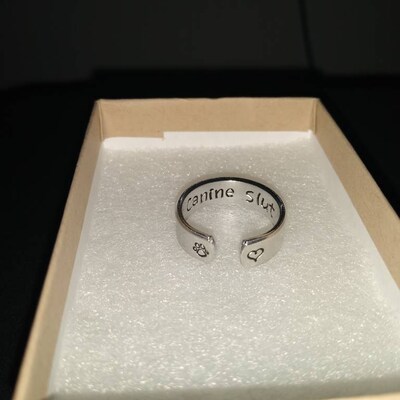 Hidden Swear Word, Adjustable Aluminum Metal Stamped Ring, Creep Ring ...