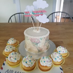 Vintage World Map Edible Cake Wrap or Pinwheel and Congrats - Etsy