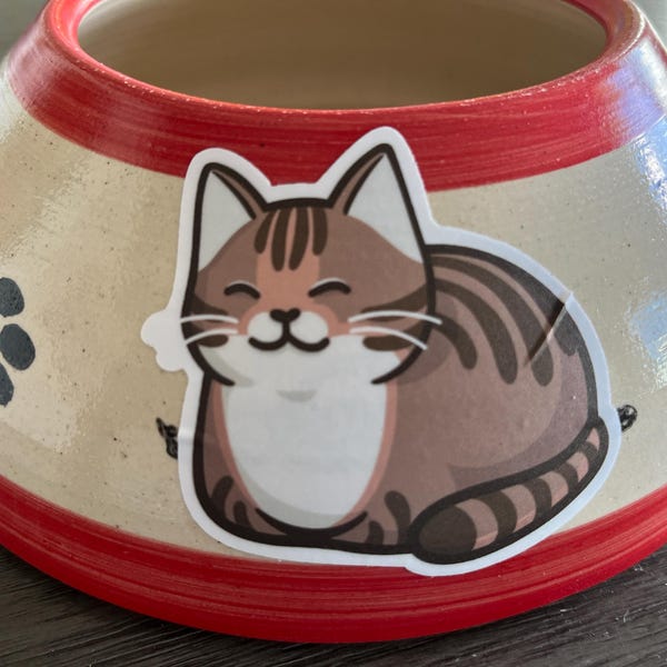 Calico Cat Loaf Sticker Waterproof Dishwasher Safe Matte Vinyl Sticker ...