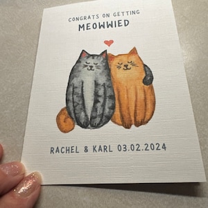 Cute Cats Wedding Card, Congratulations Engagement / Marriage Card for ...