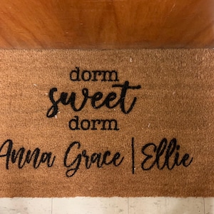 Dorm Sweet Dorm Custom Name Doormat Rug, Dorm Door Mat, Custom Door Mat ...