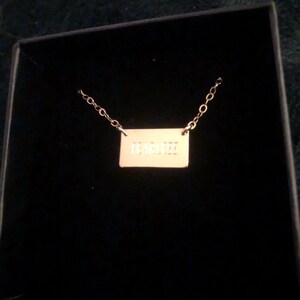 14K Solid Gold FEARLESS Necklace Personalized Affirmation Tag Pendant ...