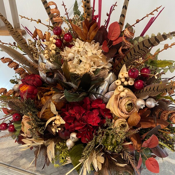 Large Tuscan Floral Arrangement,tuscany Table Centerpiece,luxury Faux ...