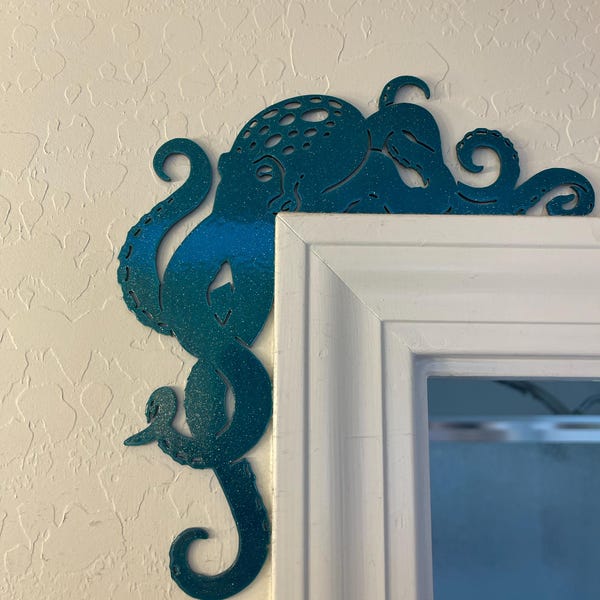 Octopus Door Frame Topper Metal | Door Frame Corner Sign | Metal Wall ...