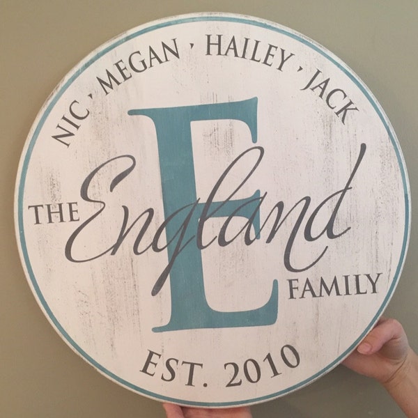 Personalized Established Family Name Sign Monogram Round Sign 18 ...