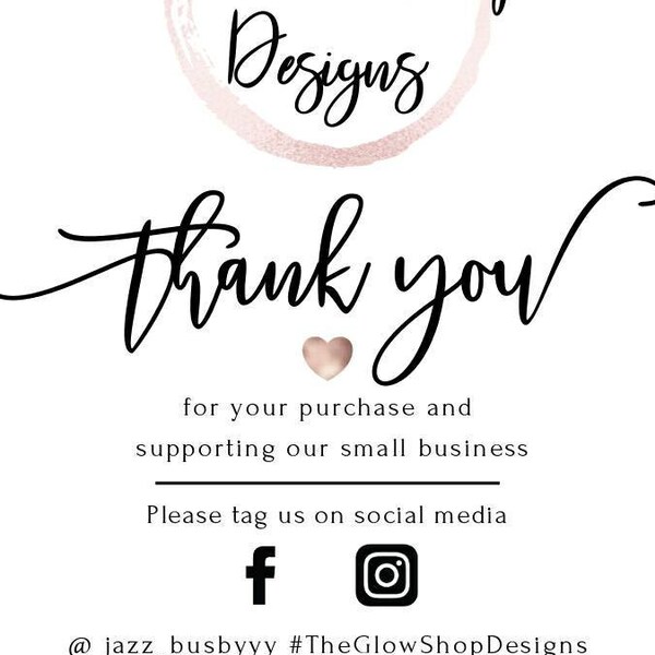 ADD YOUR LOGO - Printable Small Business Insert Card / Simple Shop ...
