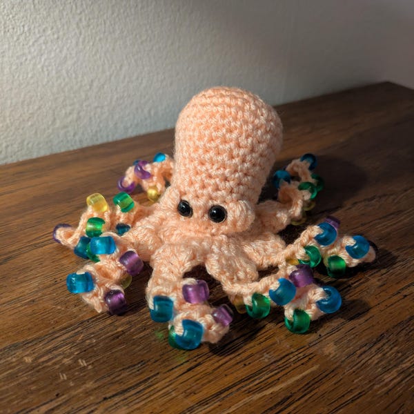 Beaded Fidget Octopus Crochet Pattern: Beginner Friendly, No Sew ...