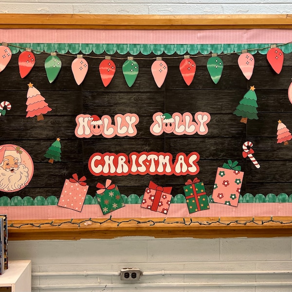 Christmas Bulletin Board Kit | Classroom Decor | Retro - Etsy