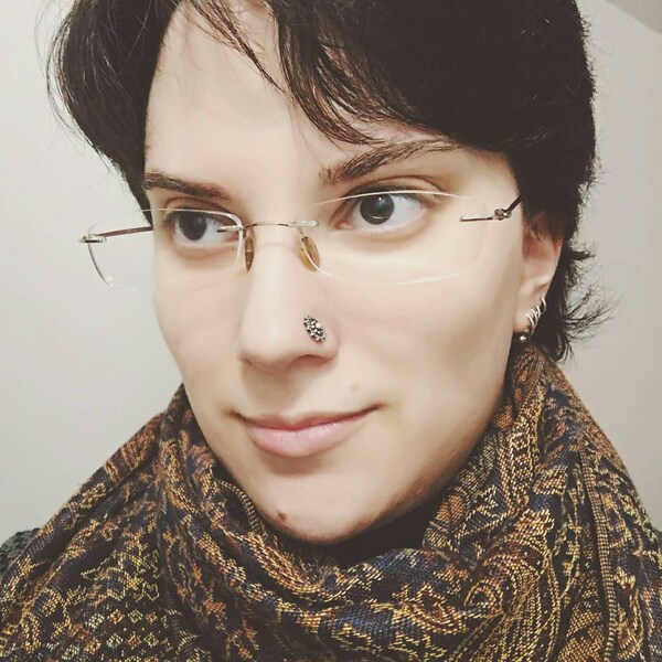 Crescent Moon Silver Nath Left Nose Piercing, Unique Oxidized Nose Ring ...