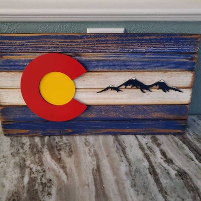 Colorado Wood Flag 9x17 Rustic Style Colorado - Etsy