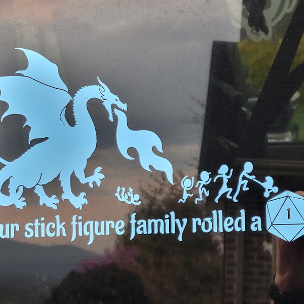 Dungeons and Dragons Your Stick Figure Family Rolled a 1 / D20 Vinyl ...