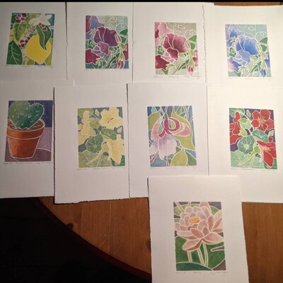 Lily Pond Woodblock, Small Woodcut Wall Decor, Waterlily Artwork ...