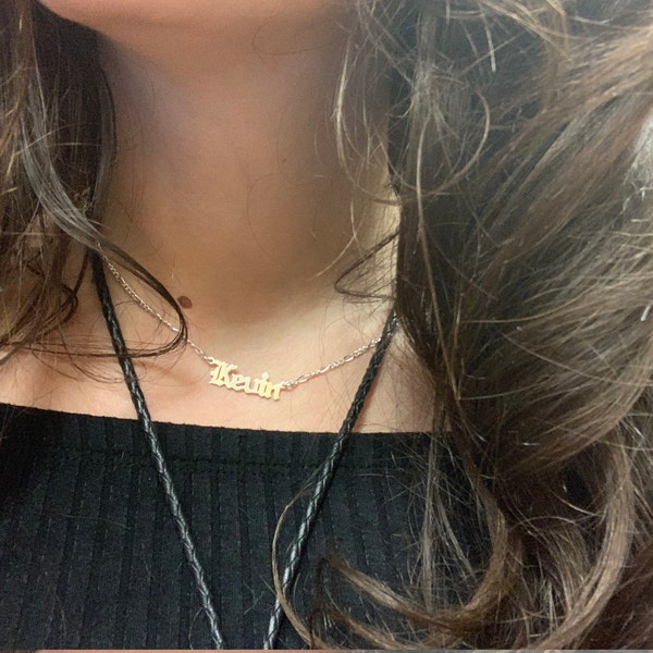 Number, Year, Name Necklace, With Silver, 18K Gold Filled Figaro Chain ...