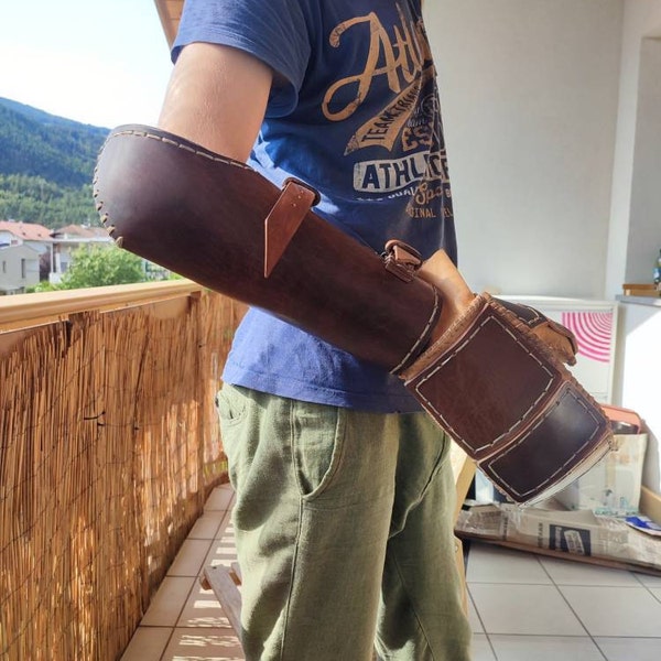 Leather Viking Combat Vambrace for FULL CONTACT FIGHT, Strengthened ...