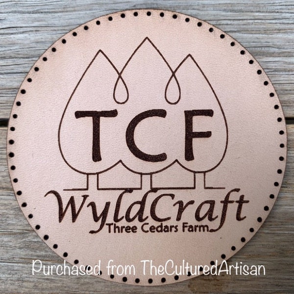 Circle Leather Patch | Monogram Leather Patch | Backpack Leather Patch | Custom Design Leather ...