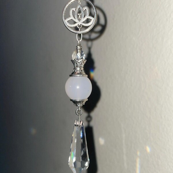 Turquoise Crystal Car Charm, Gemstone Car Crystal, Rear View Mirror ...