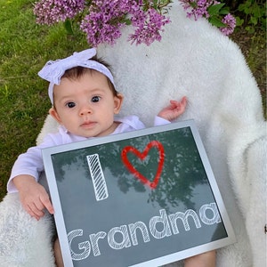 I Love Grandma Printable Chalkboard Sign Baby Photo Prop | Etsy