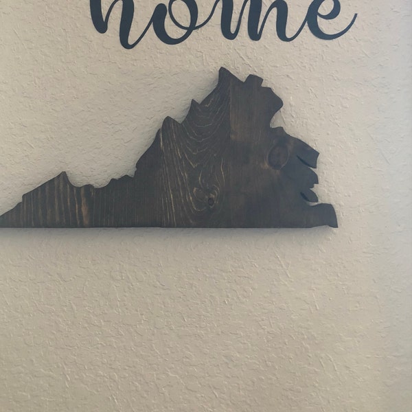 Virginia Rustic Wood State, Wooden Virginia State, Rustic Virginia ...
