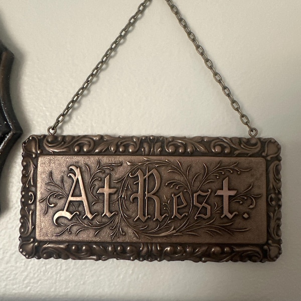 Victorian Coffin Plaque Ornament, Handmade, Cold Cast Bronze, Gothic ...