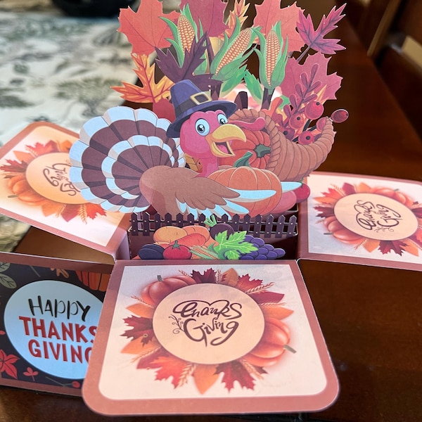 T09-3D Pop up Card for Thanksgiving-turkey and Corn - Etsy