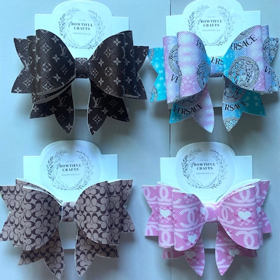 Hair Bow Template SVG, Bow Svg Dxf Eps, Faux Leather Bow Cut File ...