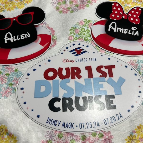 Our 1st Disney Cruise Ship Name Tag Family Magnet - Personalized Disney ...