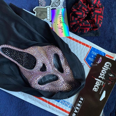 Ghostface Bling Crystal Rhinestone Scream Mask Pink - Etsy