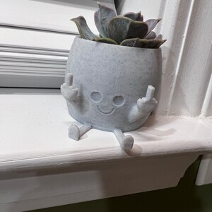 Middle Finger Happy Planter in ALL Colors Kawaii Planter, Planter With ...