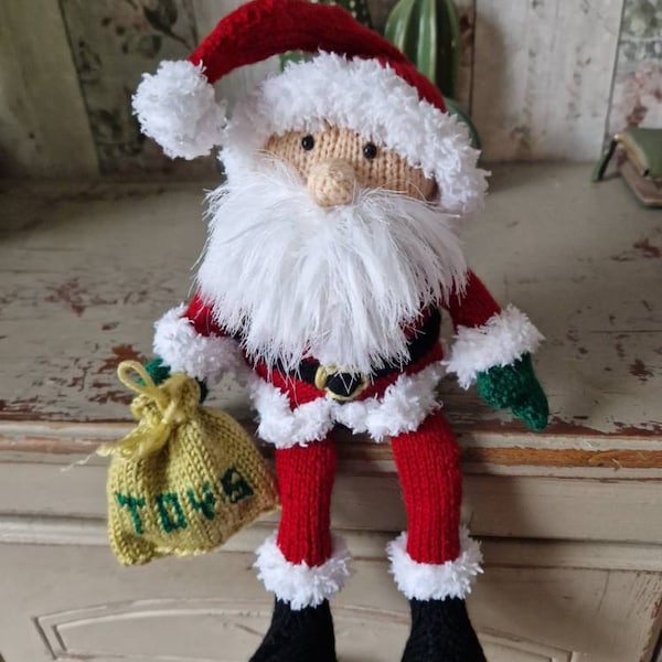 Knitting Pattern. PDF Digital Download. Santa Claus Shelf Sitter ...